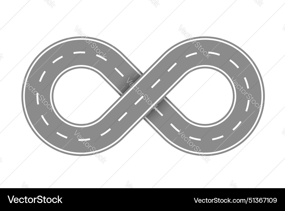 Road path shaped like an infinity sign Royalty Free Vector