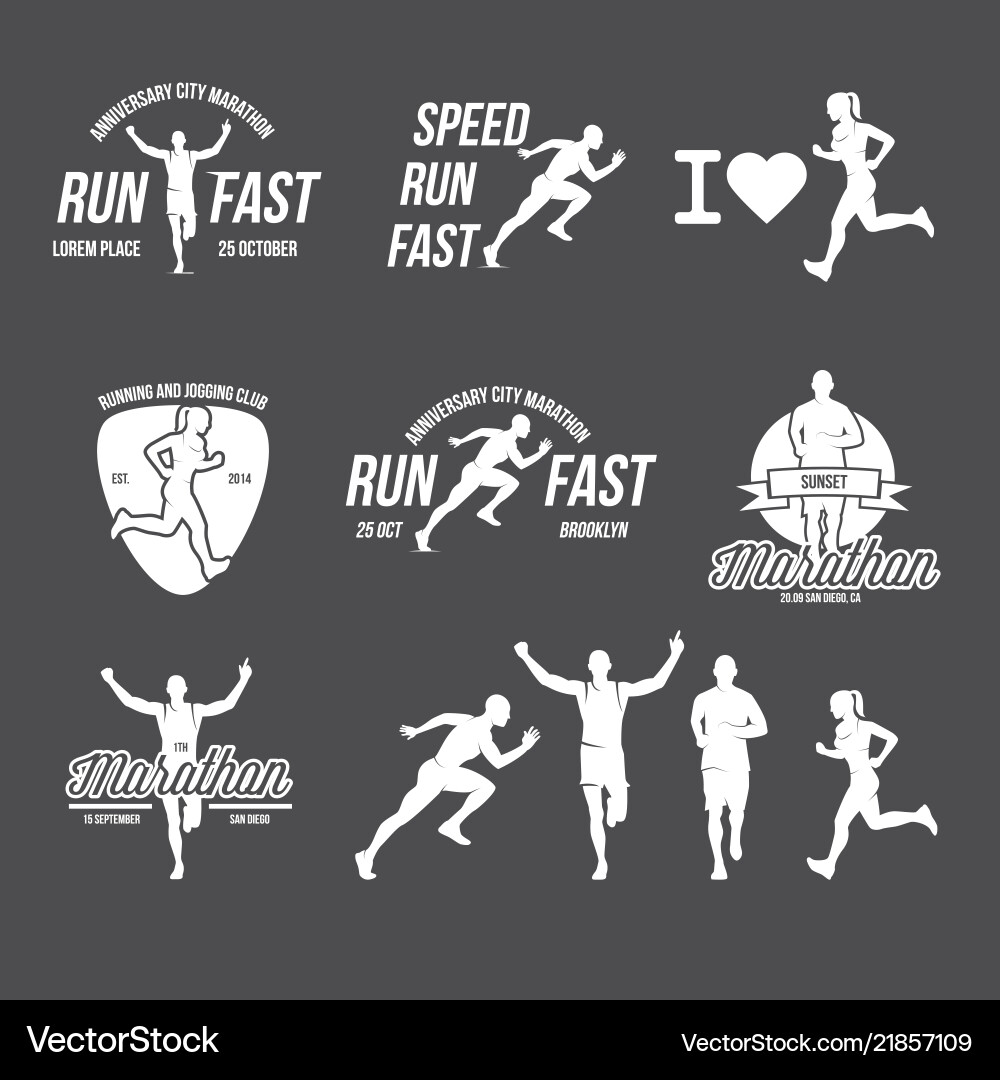 Running logo marathon concept sport activities Vector Image