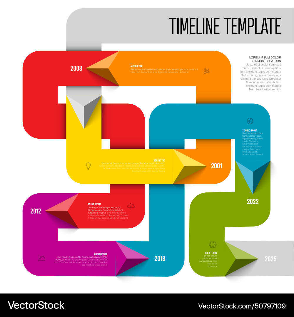 Tangle timeline infographic template Royalty Free Vector