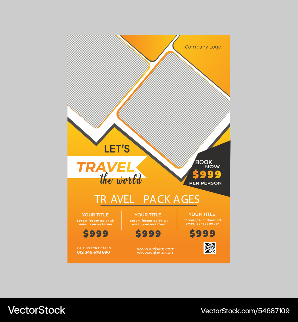 Travel Poster Template Royalty Free Vector Image