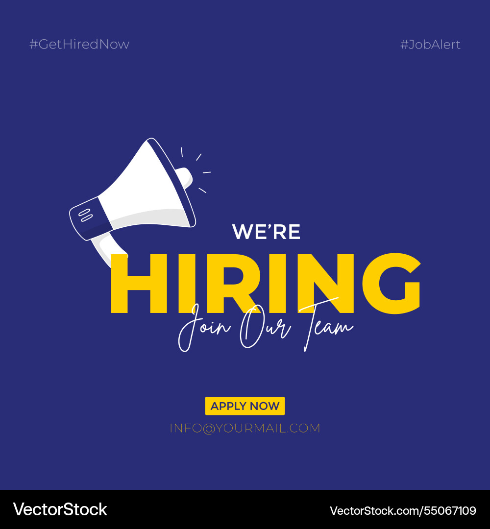 We are hiring post Royalty Free Vector Image - VectorStock