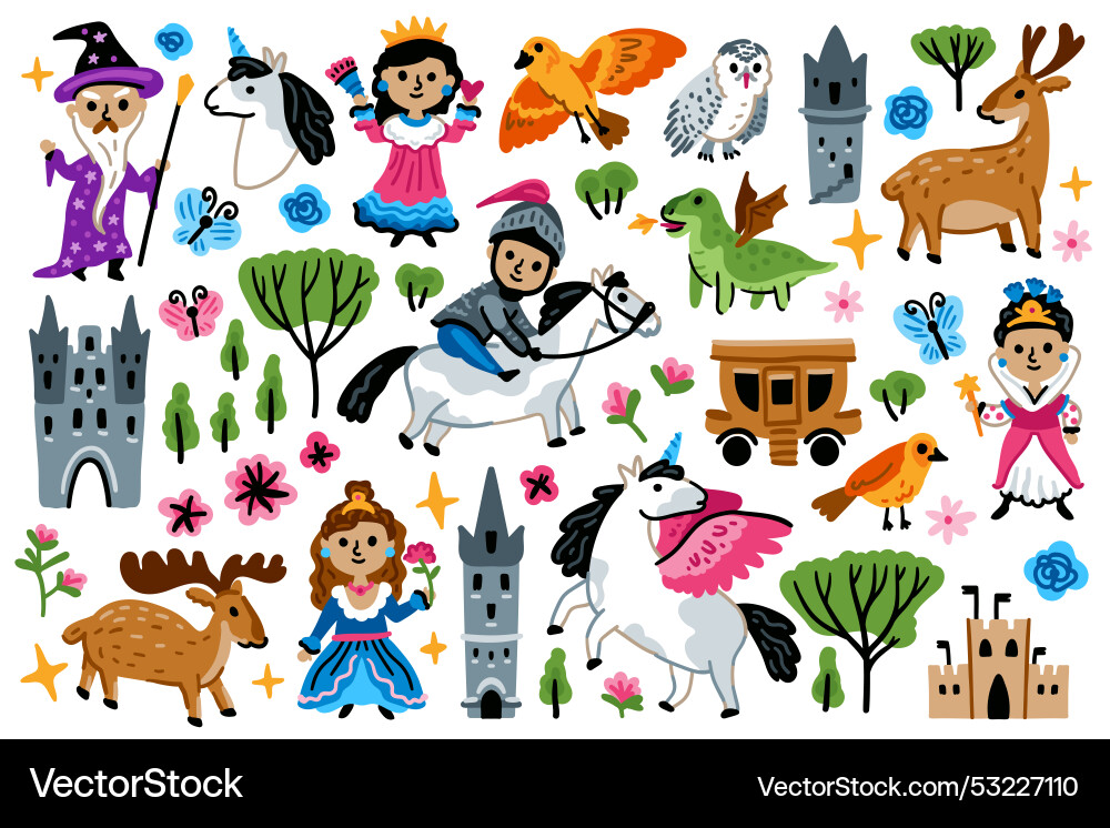 Big middle ages collection of magic Royalty Free Vector