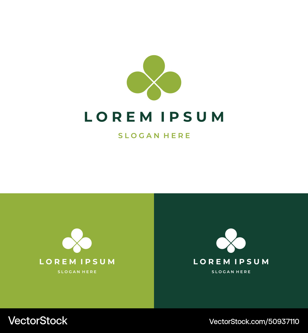 Creative tree clover leaf logo design concept Vector Image