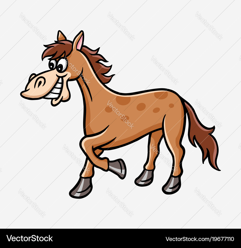 Horse cartoon character Royalty Free Vector Image