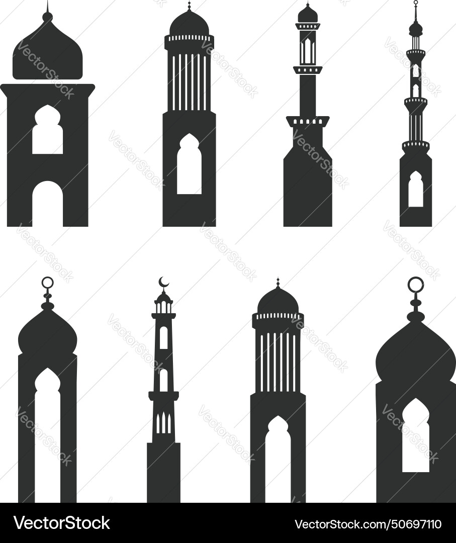 Minaret mosque on white background Royalty Free Vector Image