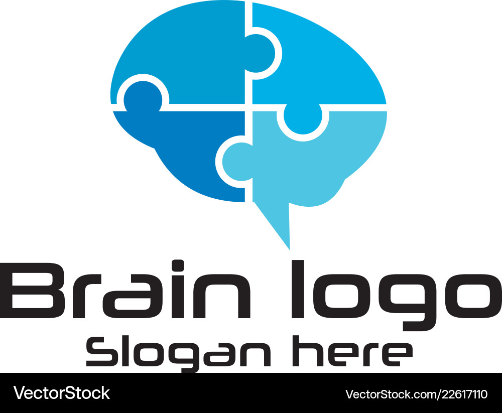 Puzzle brain logo Royalty Free Vector Image - VectorStock