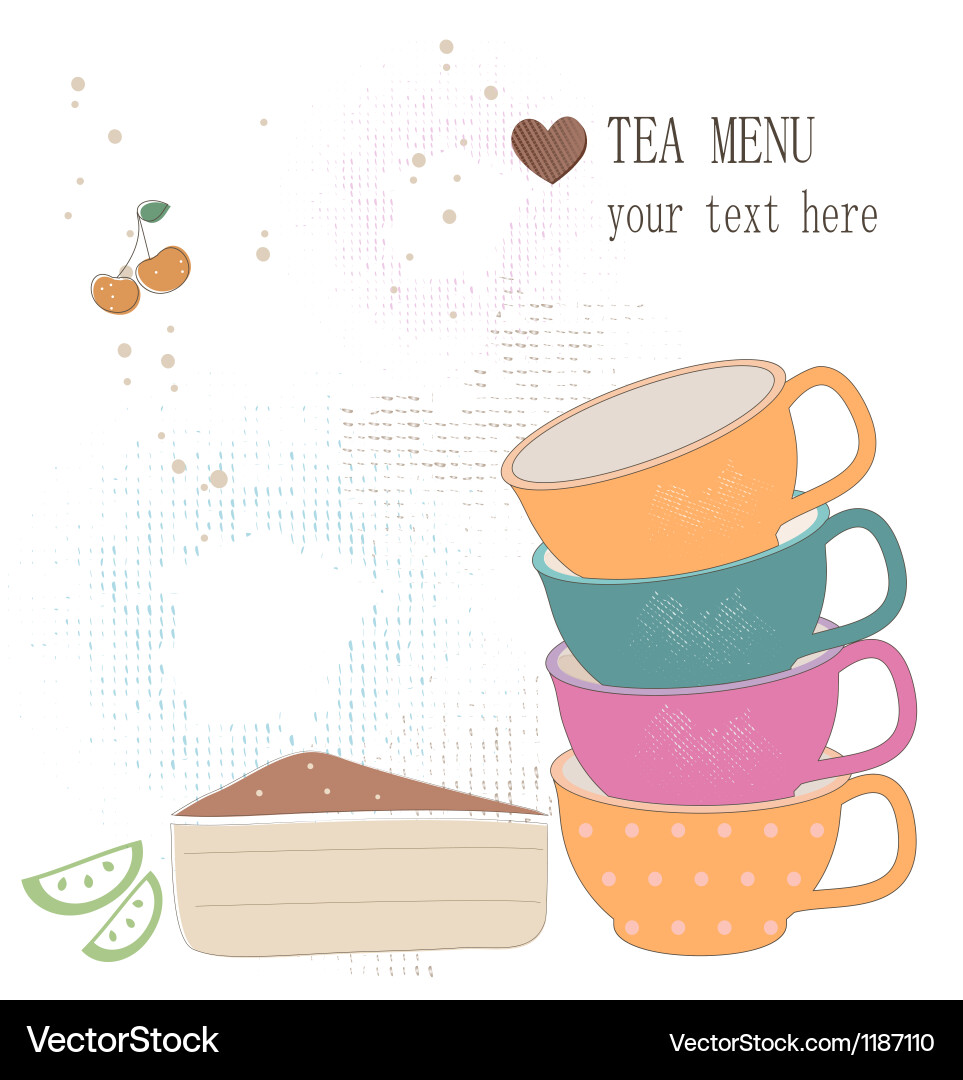 Tea menu Royalty Free Vector Image - VectorStock
