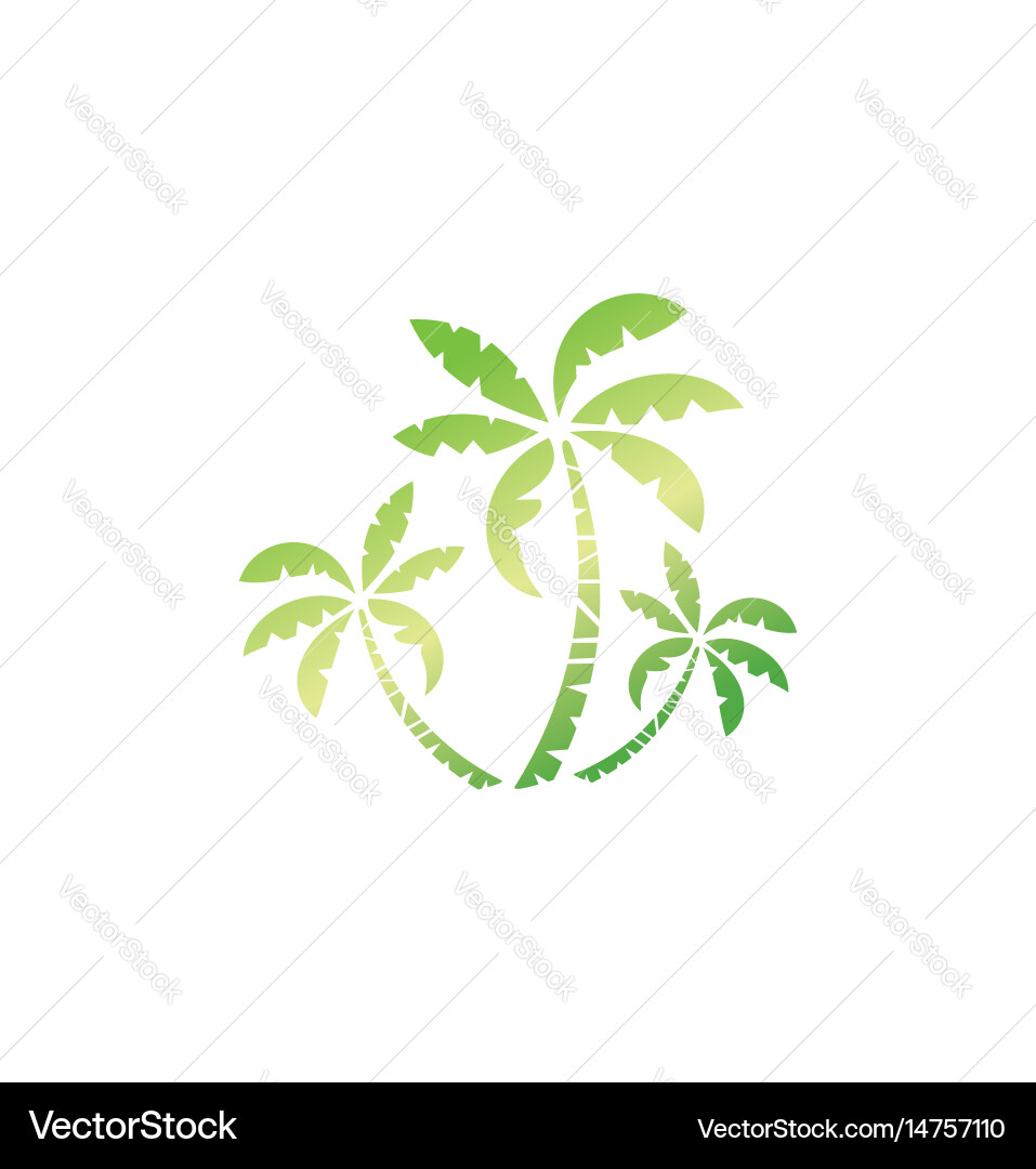 Tropical Palm Tree Logo Royalty Free Vector Image