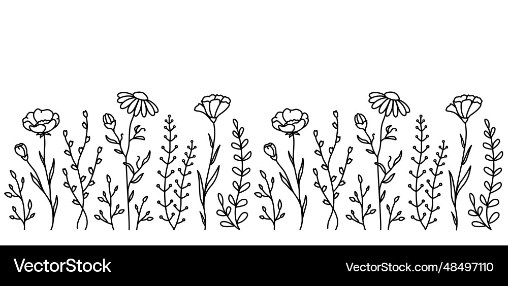 Wildflower Floral Pattern Royalty Free Vector Image