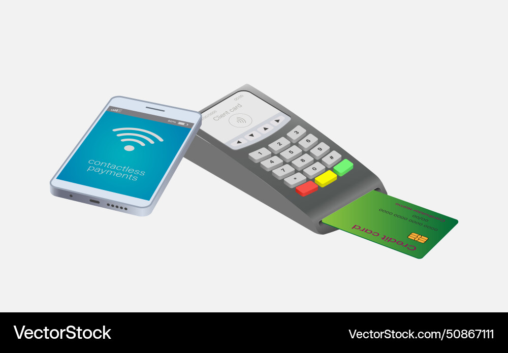 Bank terminal payment for purchases Royalty Free Vector