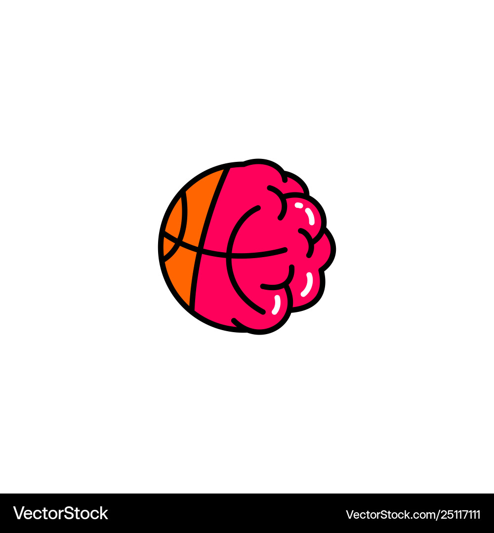 Basketball brain logo icon Royalty Free Vector Image