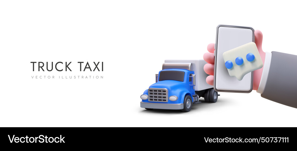 Cargo taxi freight transportation services 3d Vector Image