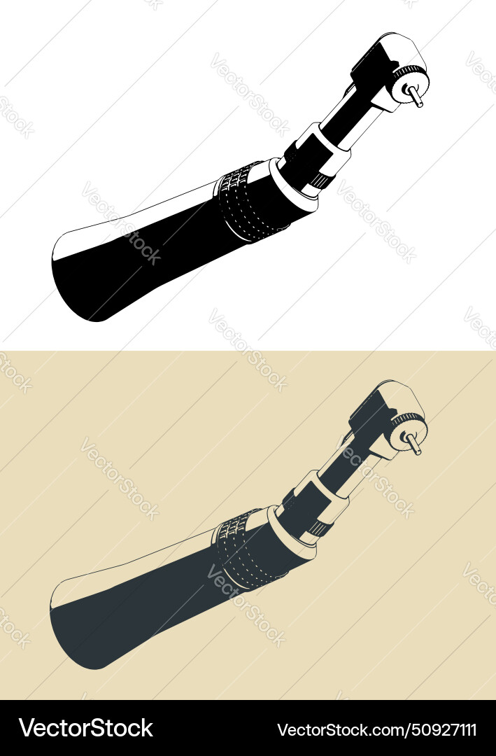 Contra angle handpiece Royalty Free Vector Image