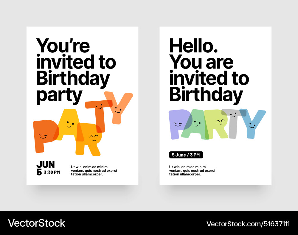Design layout template for birthday events Vector Image