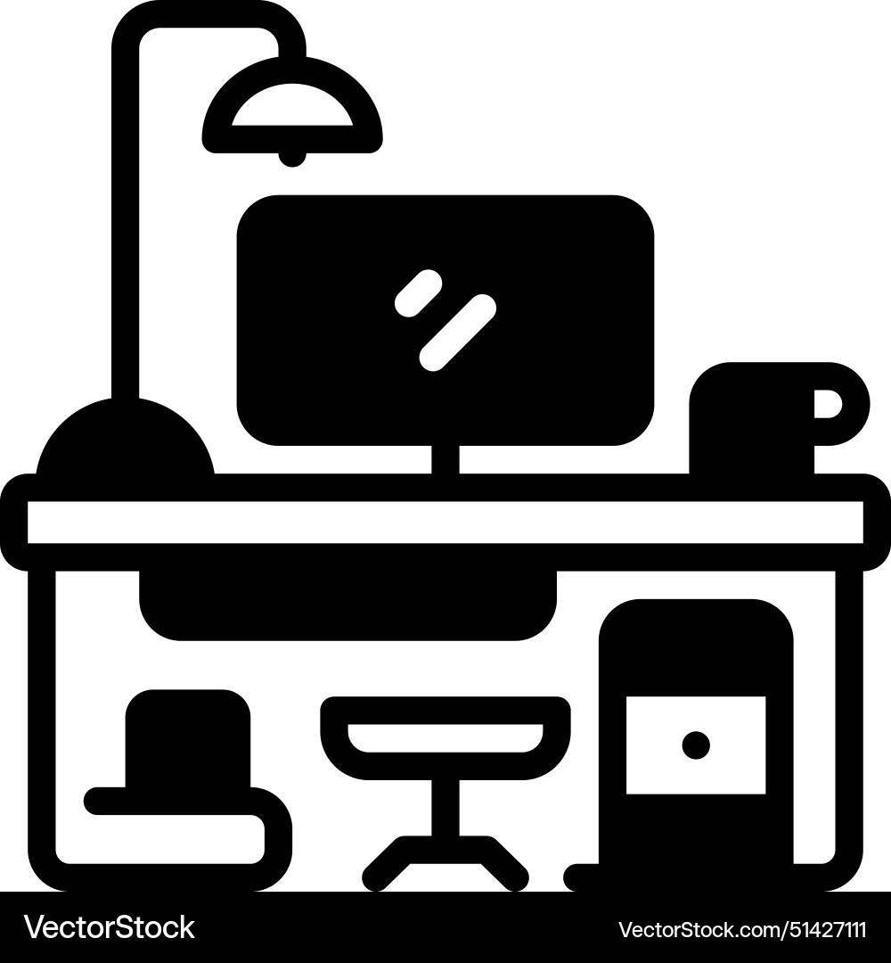 Desk work Royalty Free Vector Image - VectorStock