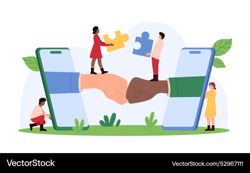 Digital collaboration and partnership concept Vector Image