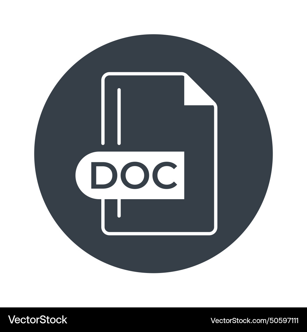 Doc file format icon extension filled Royalty Free Vector Doc file format icon extension filled Royalty Free Vector