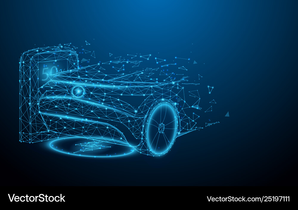 Electric car at charging station Royalty Free Vector Image