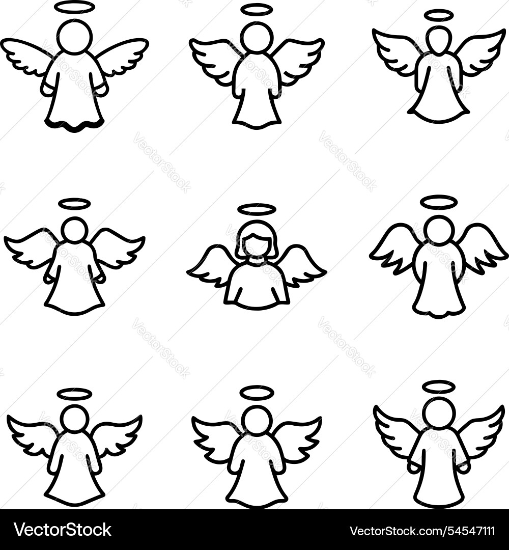 God archangels angels cherub cherubim and saint Vector Image