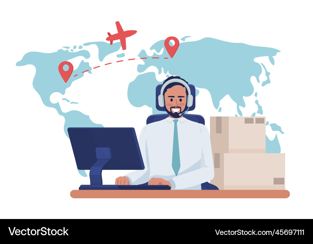 Logistics service provider flat concept Royalty Free Vector