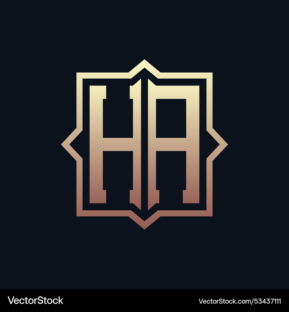 Luxury initial ha monogram logo design elegant Vector Image