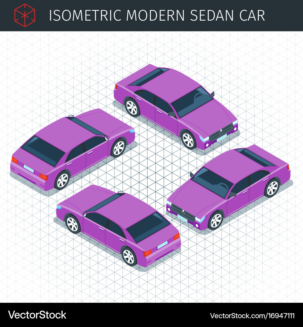 Purple sedan car Royalty Free Vector Image - VectorStock