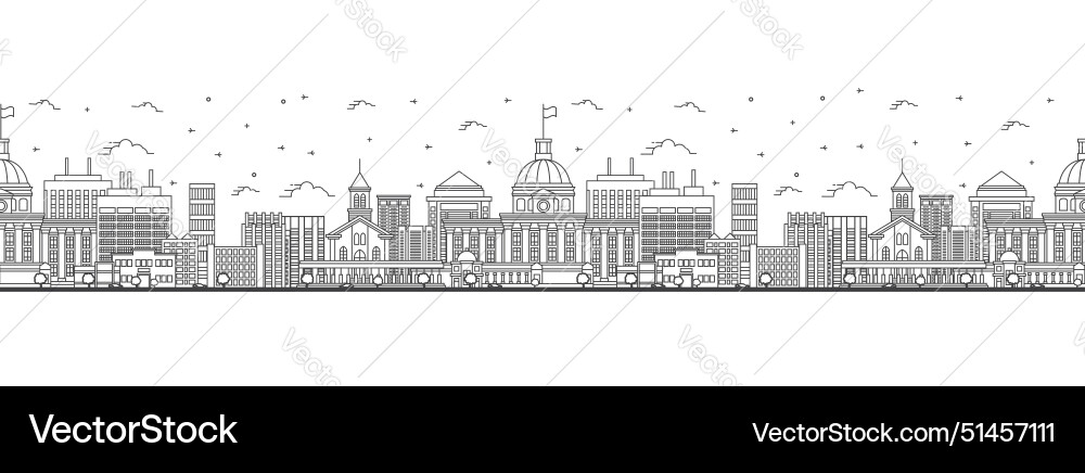 Seamless pattern with outline montgomery alabama Vector Image
