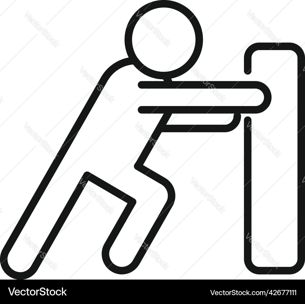 Wall effort icon outline business work Royalty Free Vector