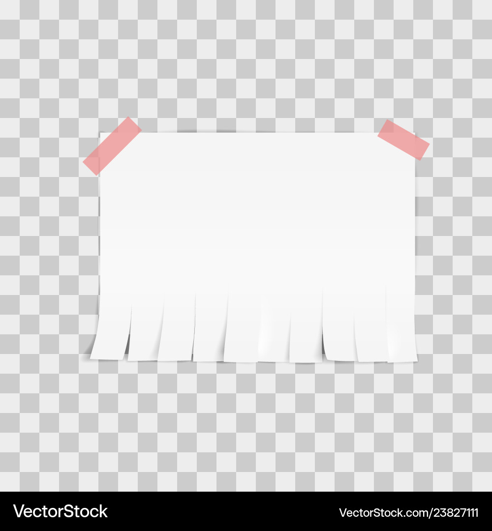 White advertisement tear-off paper template Vector Image