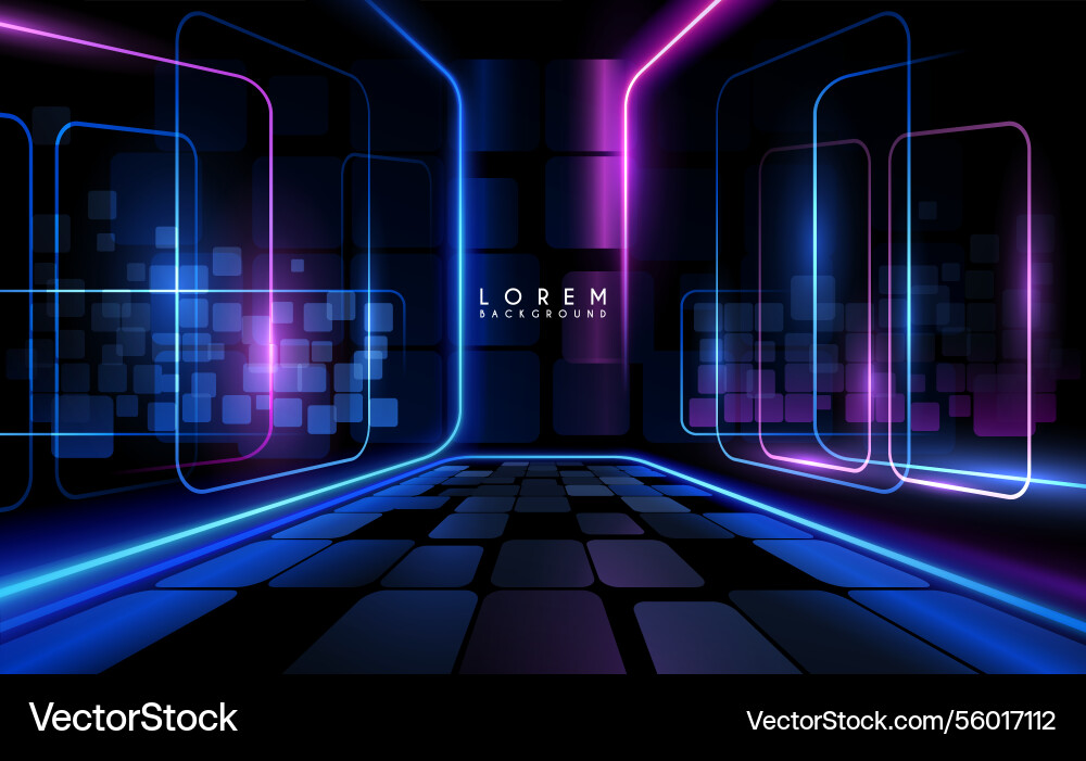 Abstract neon shapes and lines background Vector Image