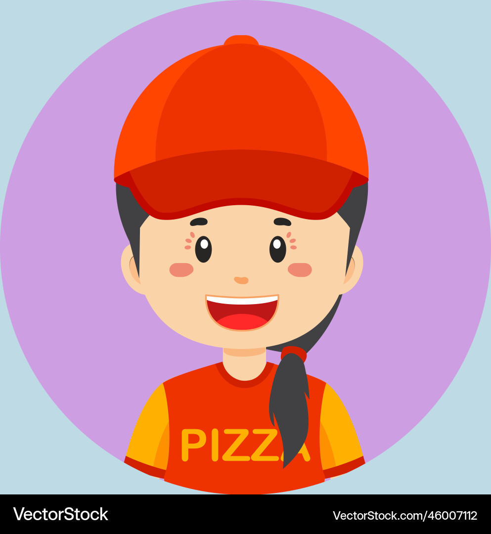 Avatar of a pizza delivery character Royalty Free Vector