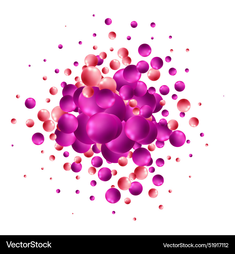 Background with color balls blur effect 3d round Vector Image