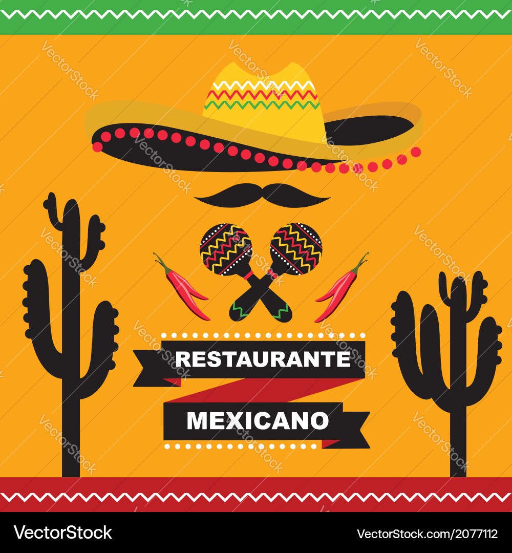 Cafe cover for menu mexican template design Vector Image