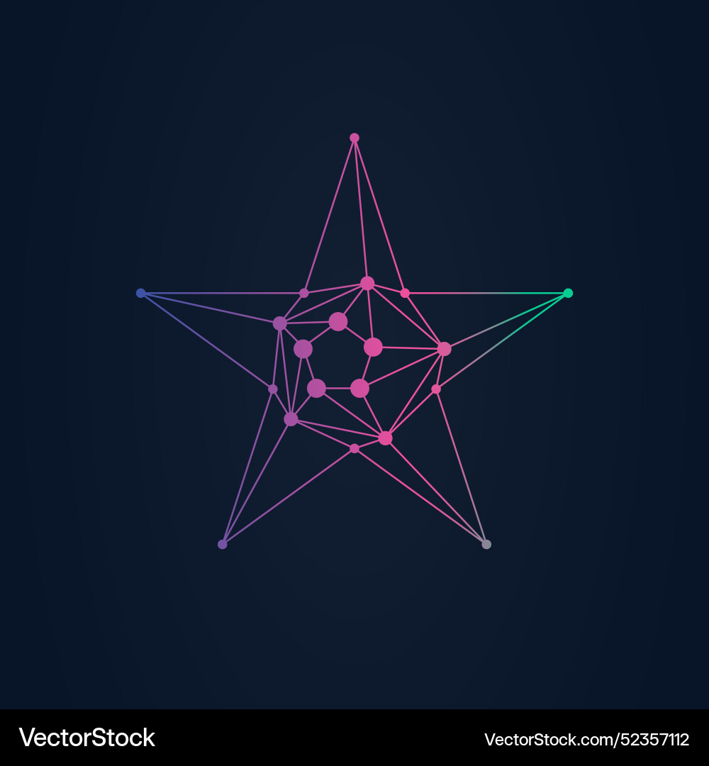 Cosmic connections starry network illuminates Vector Image