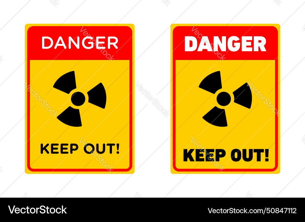 Danger high radiation area keep out sign icon set Vector Image