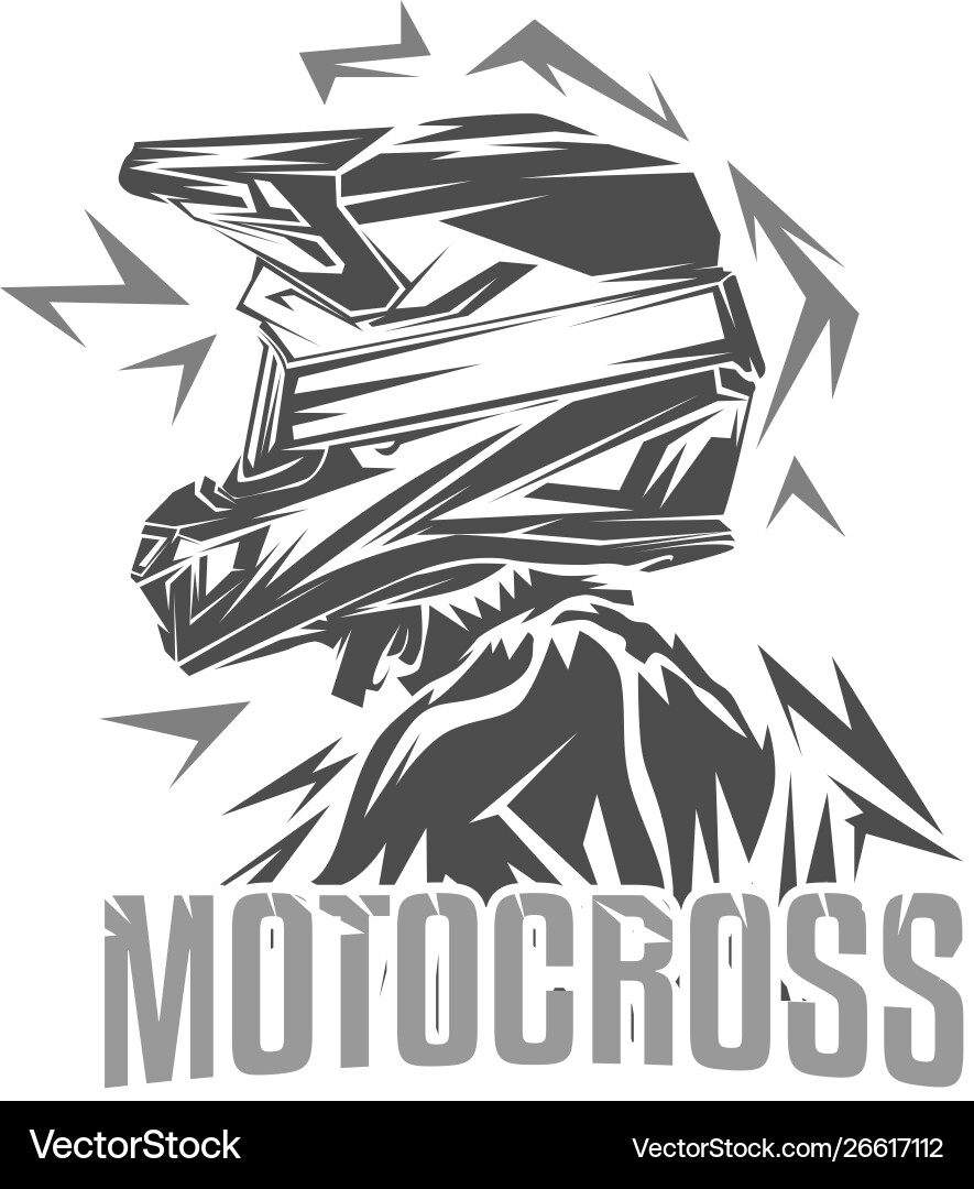 Helmet motocross Royalty Free Vector Image - VectorStock