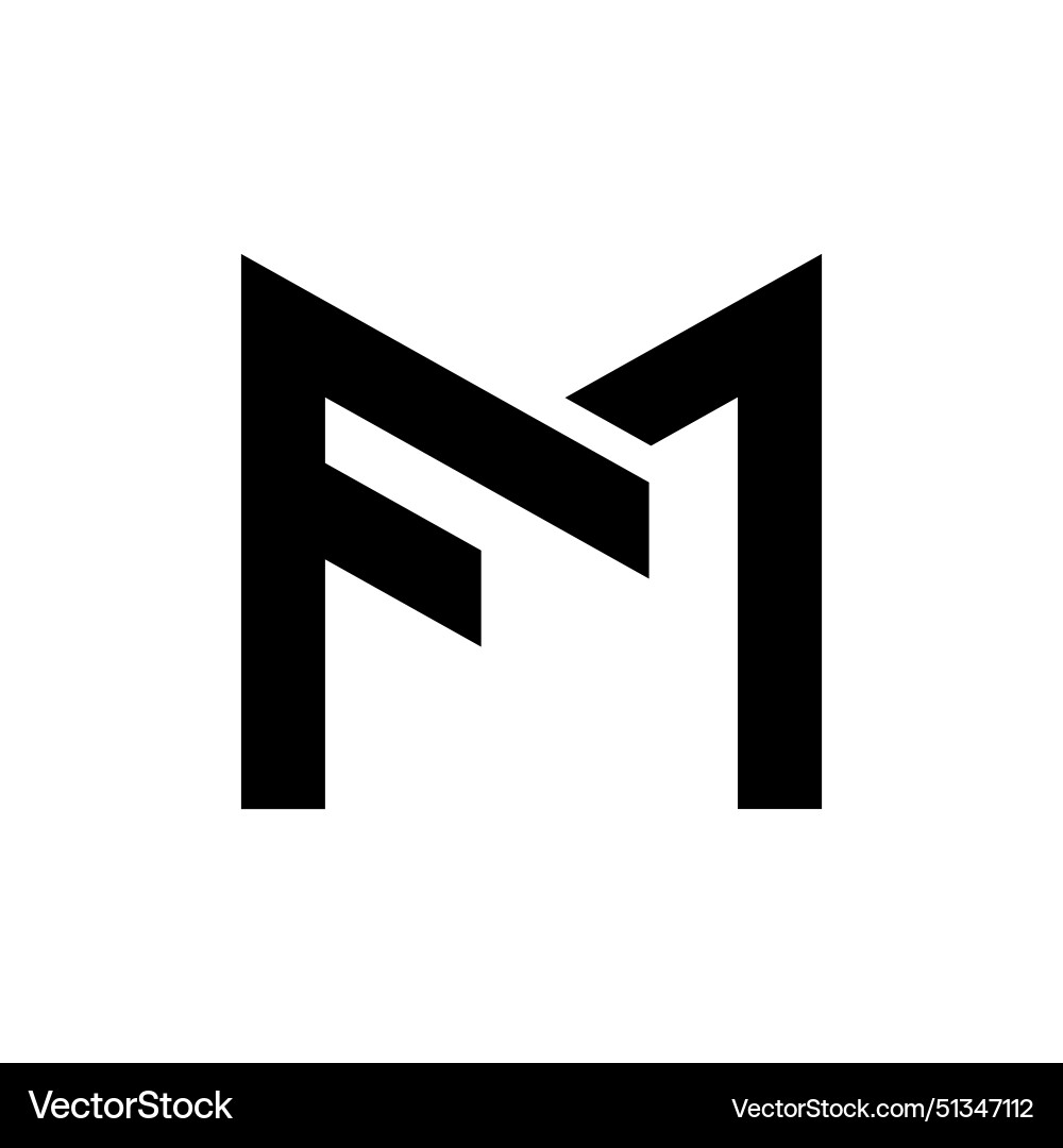Letter fm initial creative shapes alphabet modern Vector Image