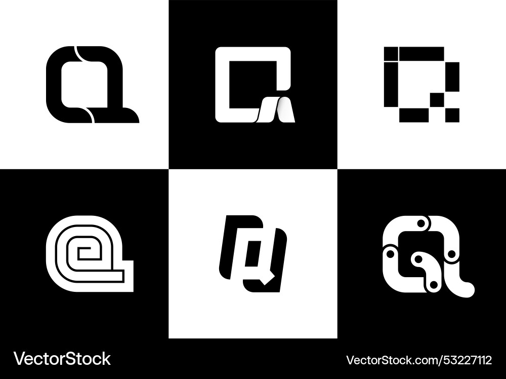 Letter q fonts and logo design Royalty Free Vector Image