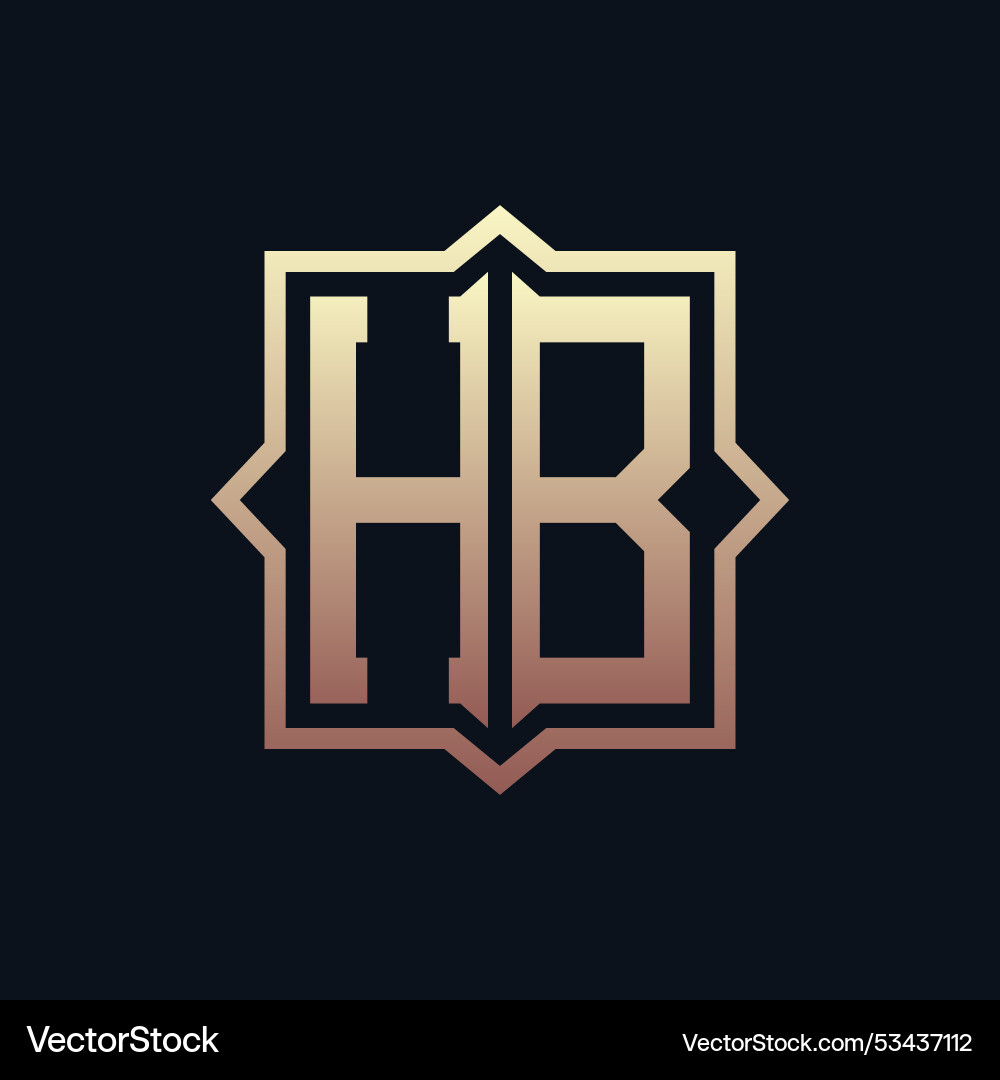 Luxury initial hb monogram logo design elegant Vector Image