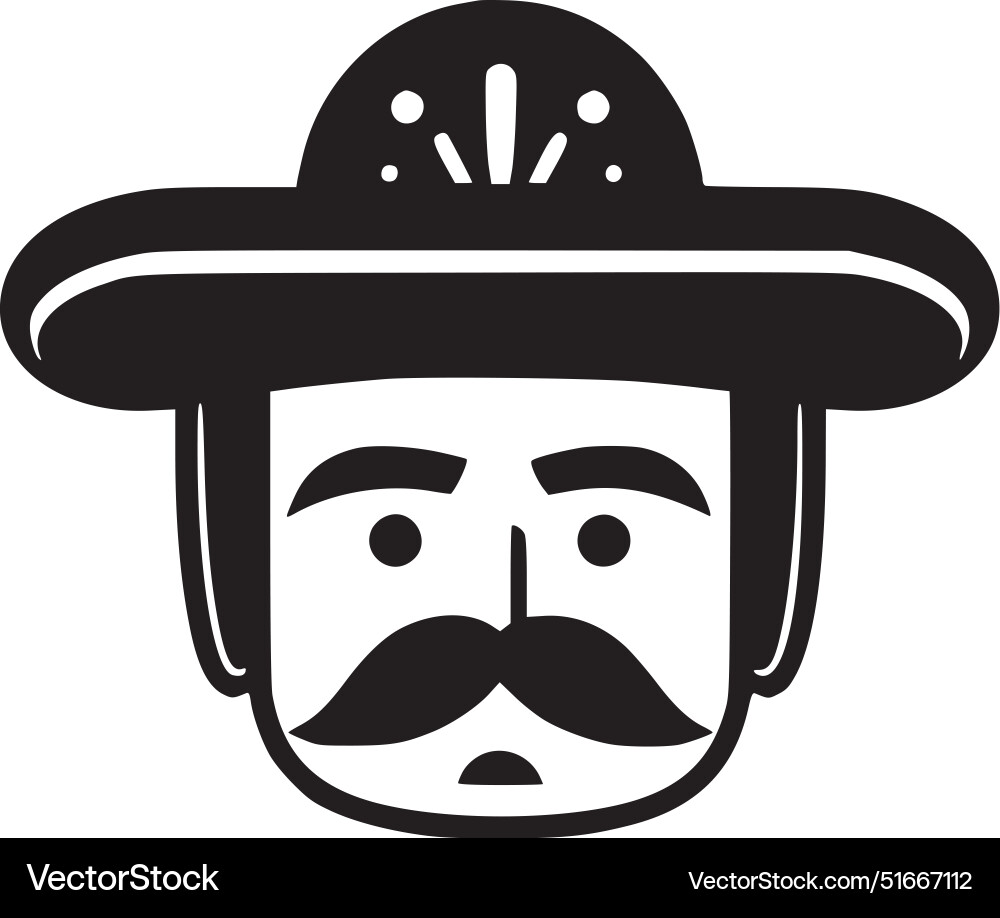 Mexican - black and white Royalty Free Vector Image