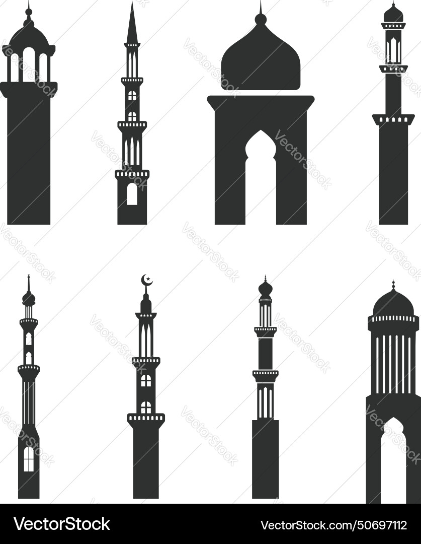 Minaret mosque on white background Royalty Free Vector Image