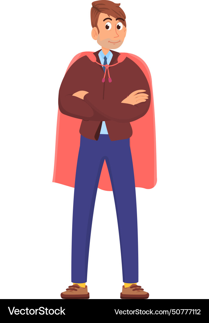 Office superhero man work superpower cartoon Vector Image