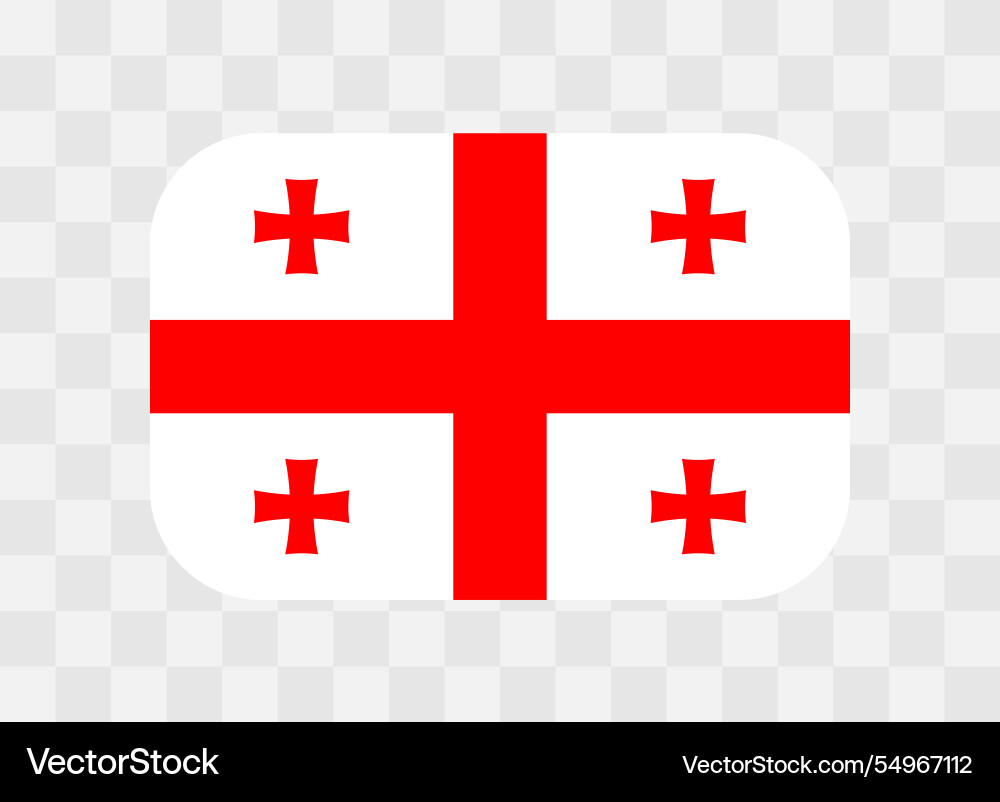Rounded rectangle flag of georgia Royalty Free Vector Image