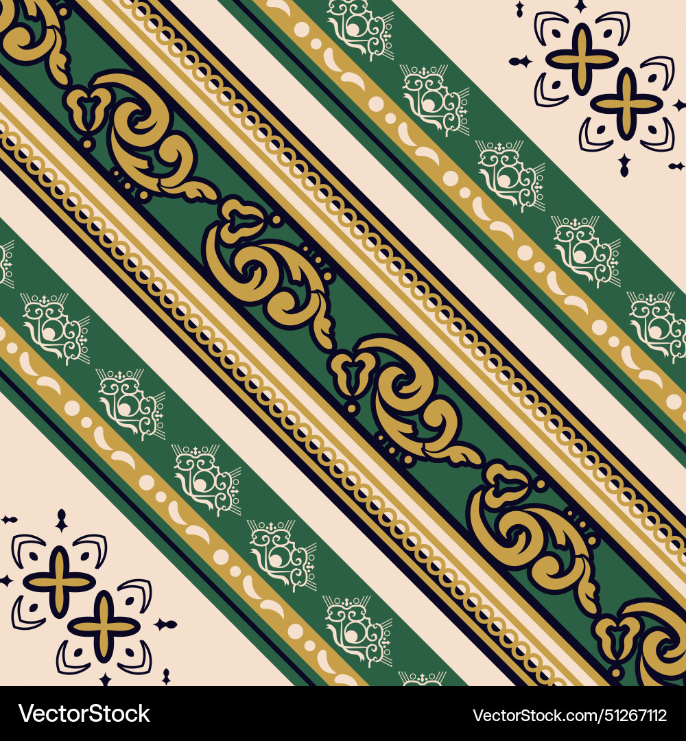 Traditional batik indonesia pattern art fabric Vector Image