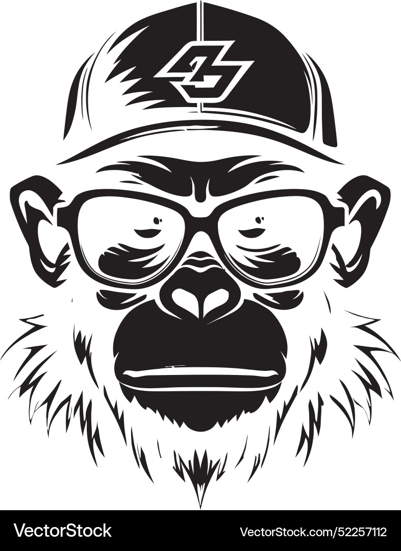 Wildlife noir primate artmonkeys and gorillas Vector Image