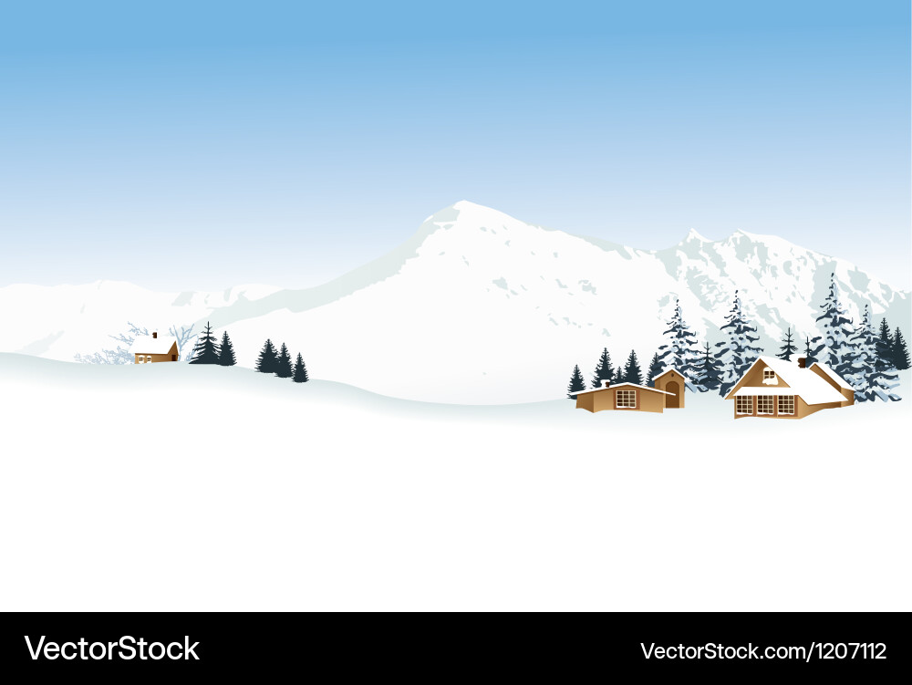 Winter Mountainscape Royalty Free Vector Image