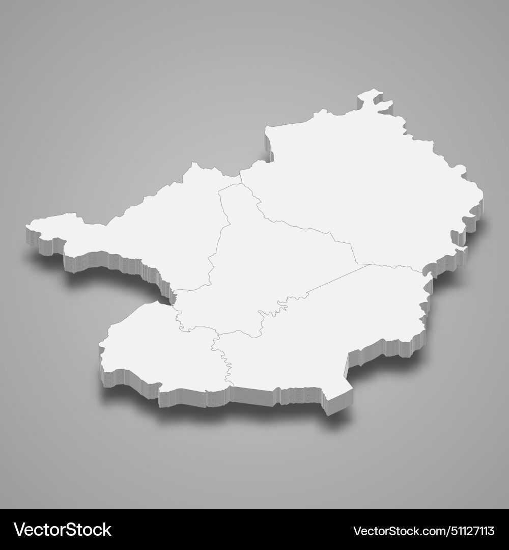 3d isometric map of lacs is autonomous districts Vector Image