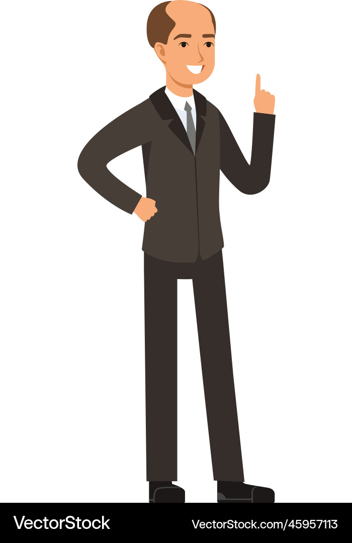 Businessman pointing finger cartoon office Vector Image
