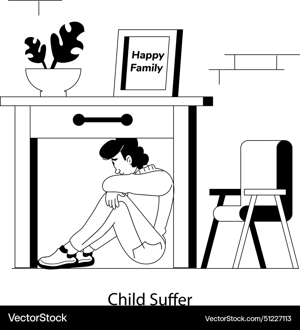 Child suffer Royalty Free Vector Image - VectorStock