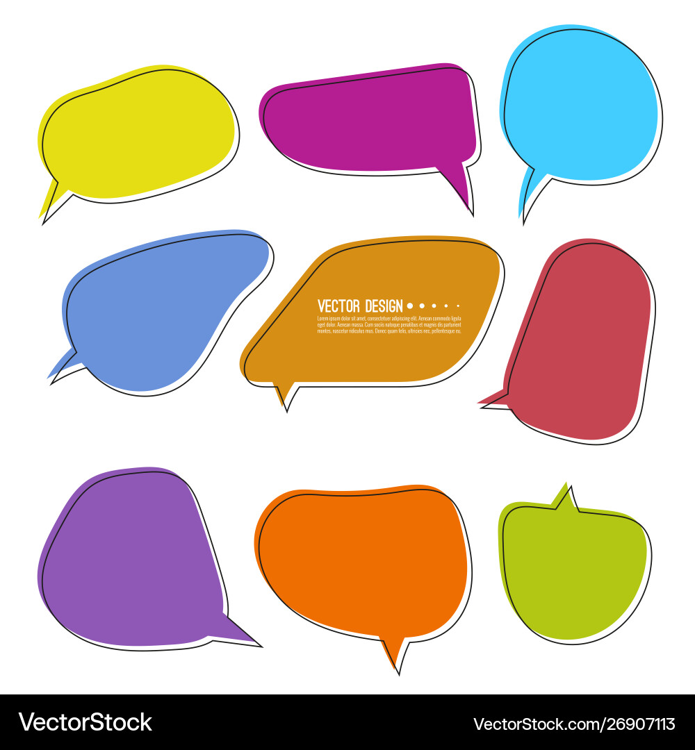 Colorful Speech Bubbles Set Royalty Free Vector Image